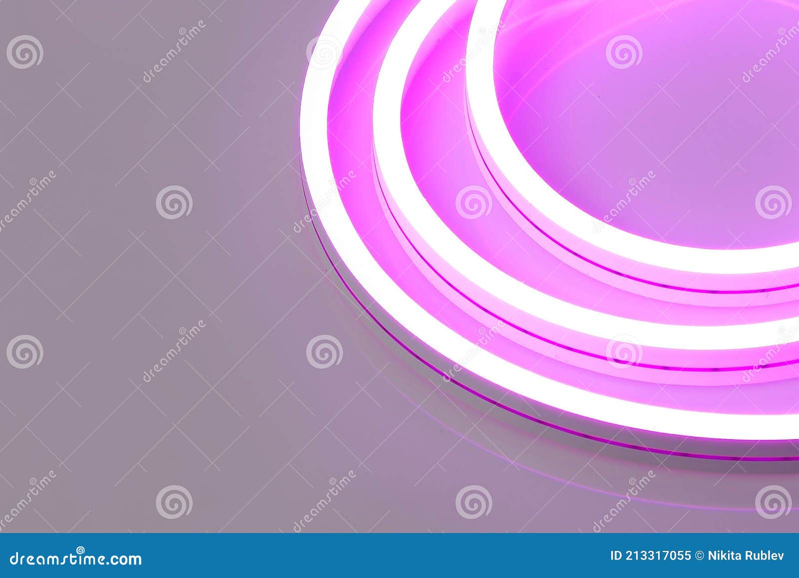 Flexible Lilac Led Neon Decor Light Glowing on Dark Background Stock ...