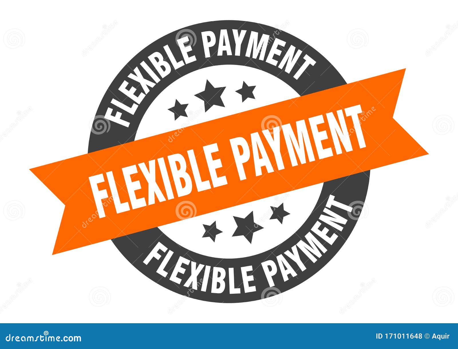 Flexible Payment Sign. Flexible Payment Round Ribbon Sticker Stock ...
