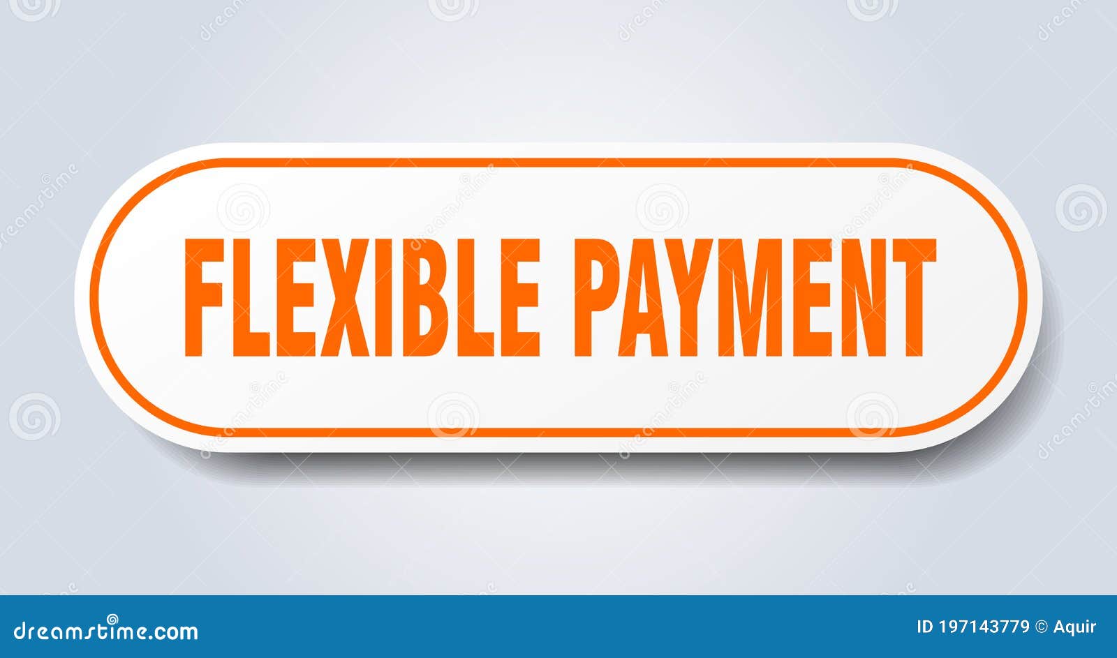 Flexible payment sticker. stock vector. Illustration of orange - 197143779