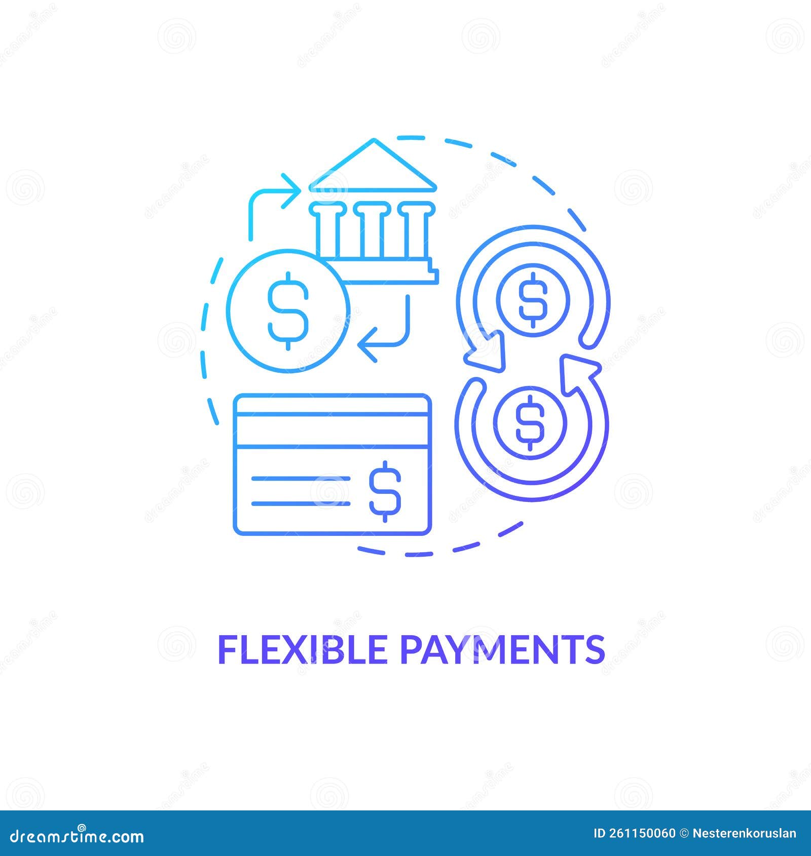 Flexible Payments Blue Gradient Concept Icon Stock Vector ...