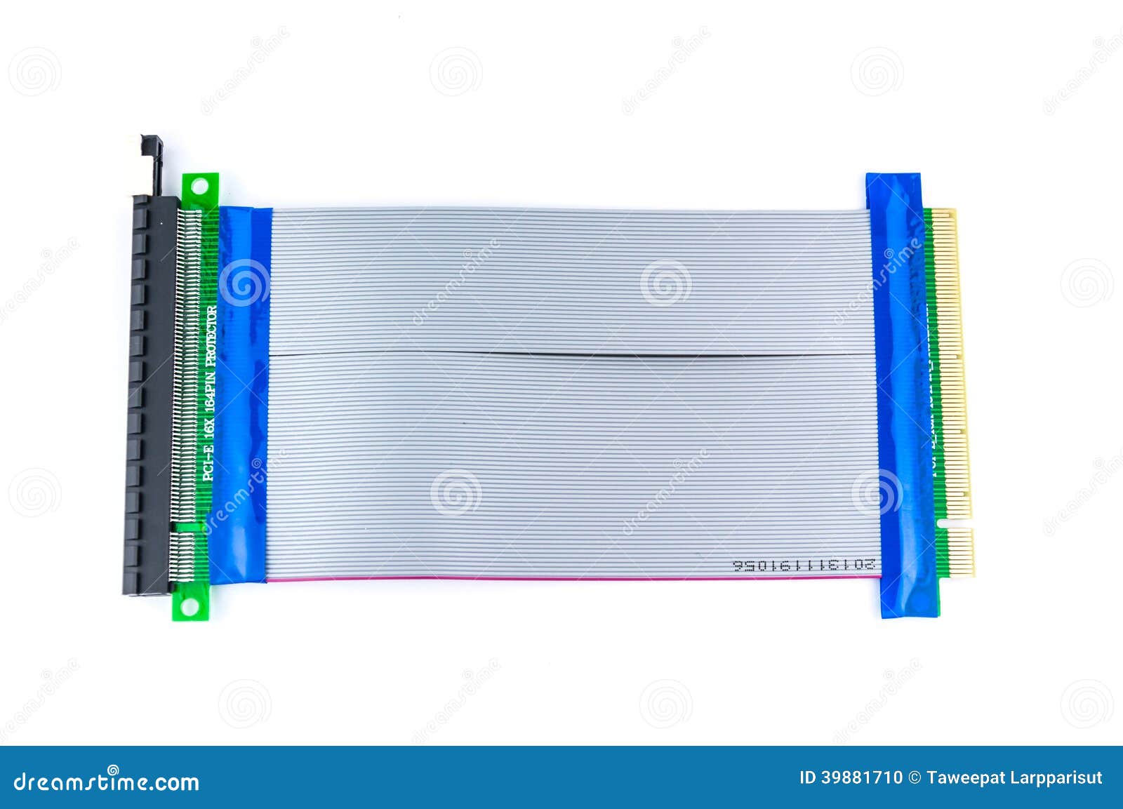 Flexible PCI-E X16 To PCI-E X16 Riser Card Isolate on White Stock Photo ...