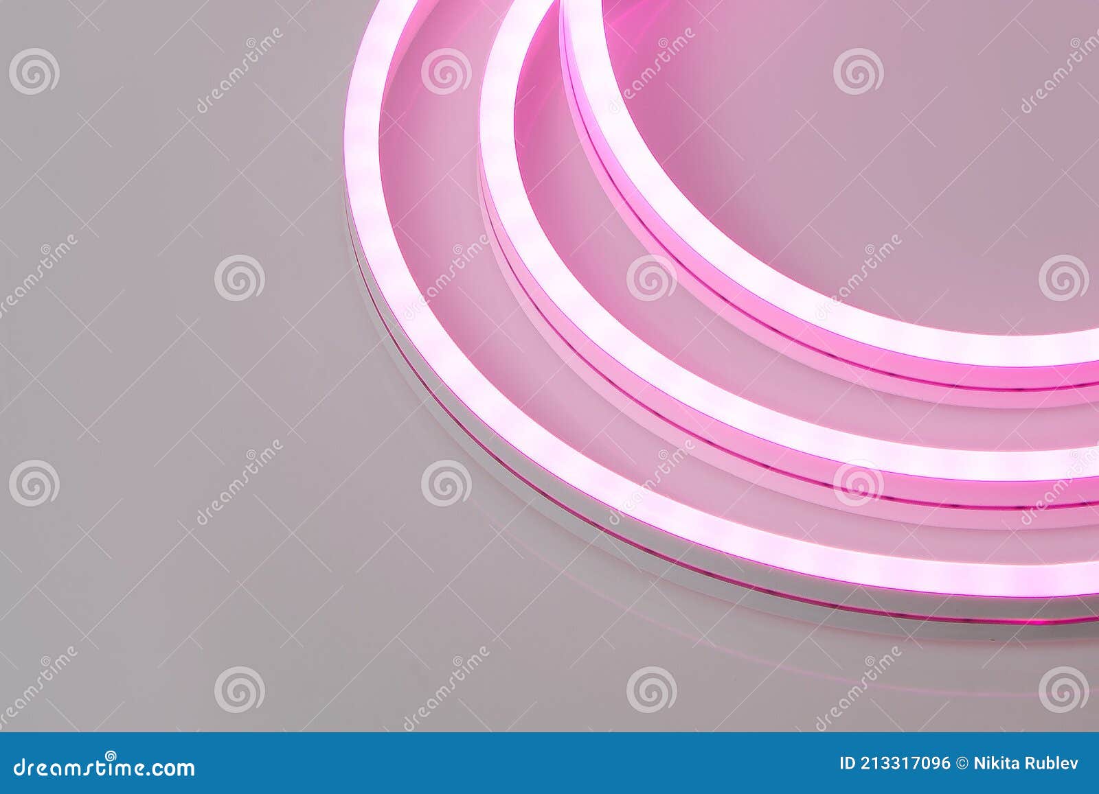 Flexible Pink Led Neon Decor Light Glowing on Dark Background Stock ...
