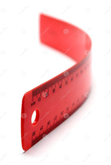 Flexible Red Ruler stock photo. Image of centimetre, pliable - 18866694