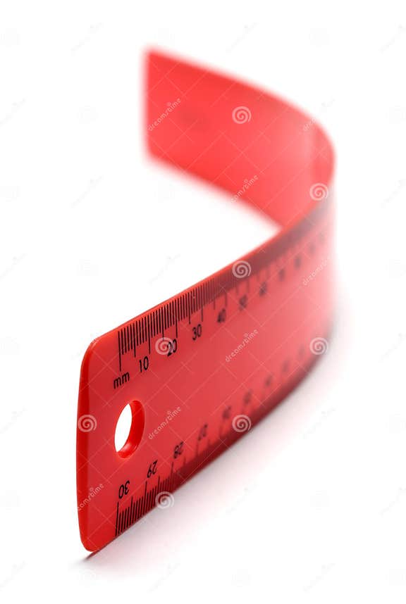 Flexible Red Ruler stock photo. Image of centimetre, pliable - 18866694