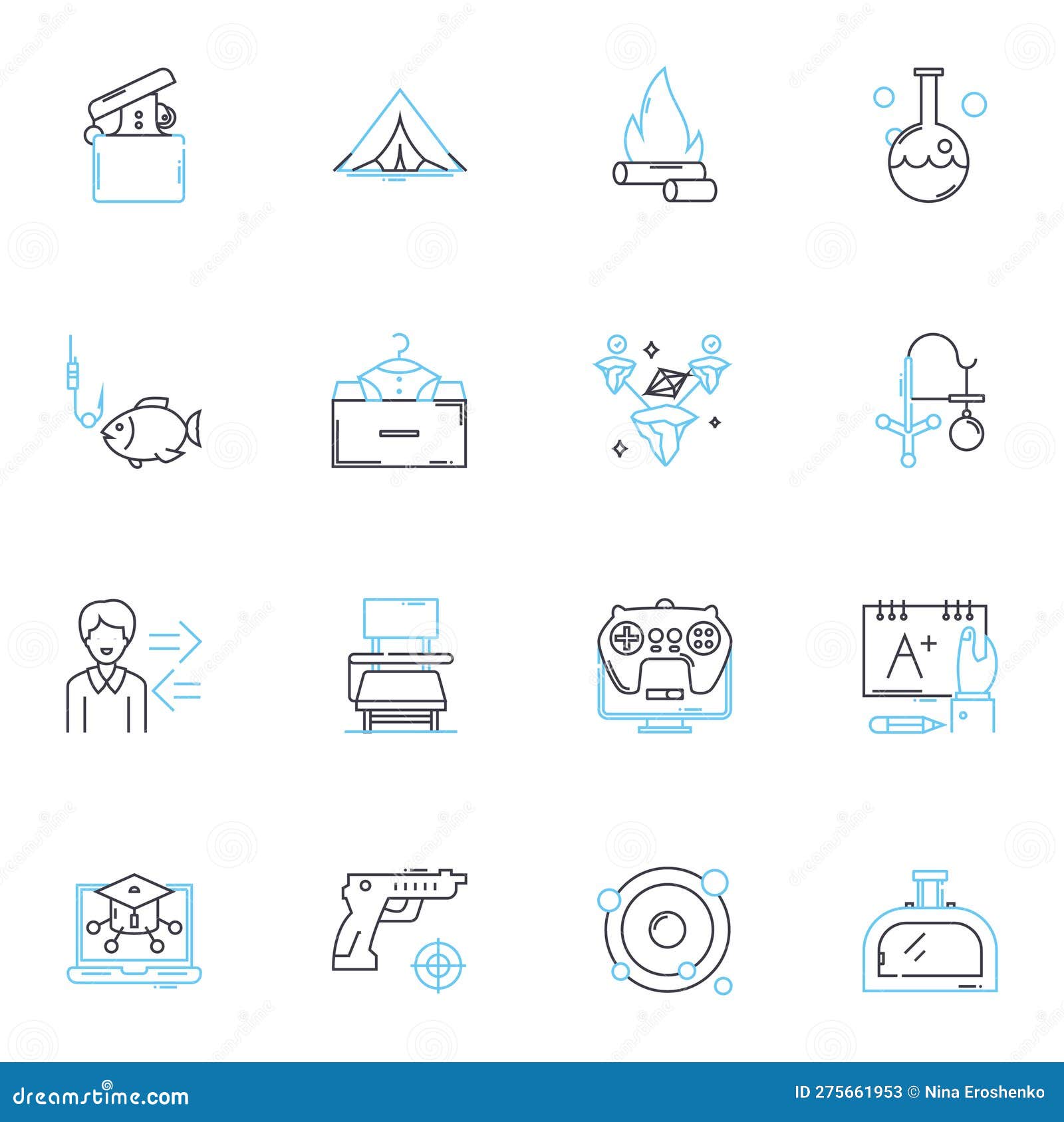 Flexible Schedule Linear Icons Set. Versatile, Adaptable, Manageable ...