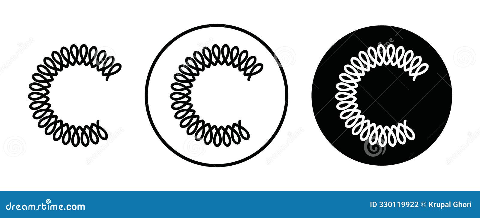 Flexible Spring Outline Icon Collection or Set. Flexible Spring Thin ...