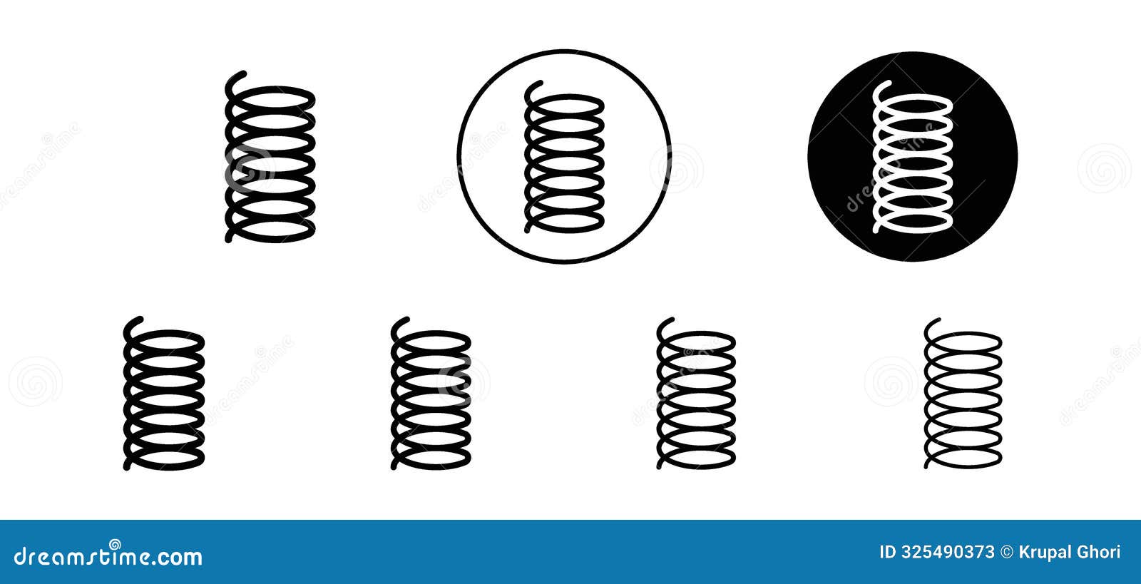 Flexible Spring Vector Icon Set Collection. Flexible Spring Outline ...