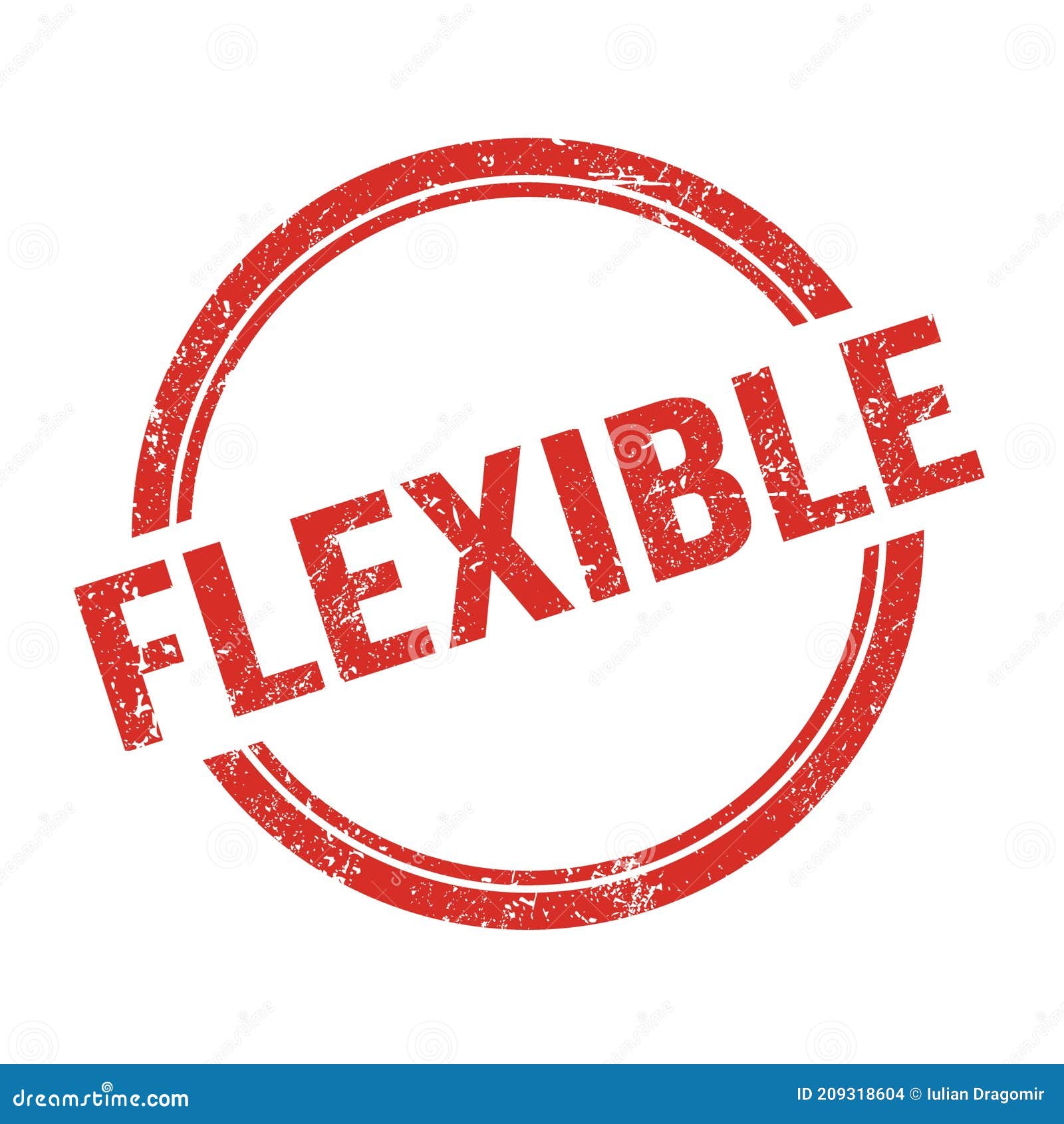 FLEXIBLE Text Written on Red Grungy Round Stamp Stock Illustration ...