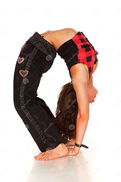 Flexible Woman Doing Back-bend Stock Photo - Image of exercising ...