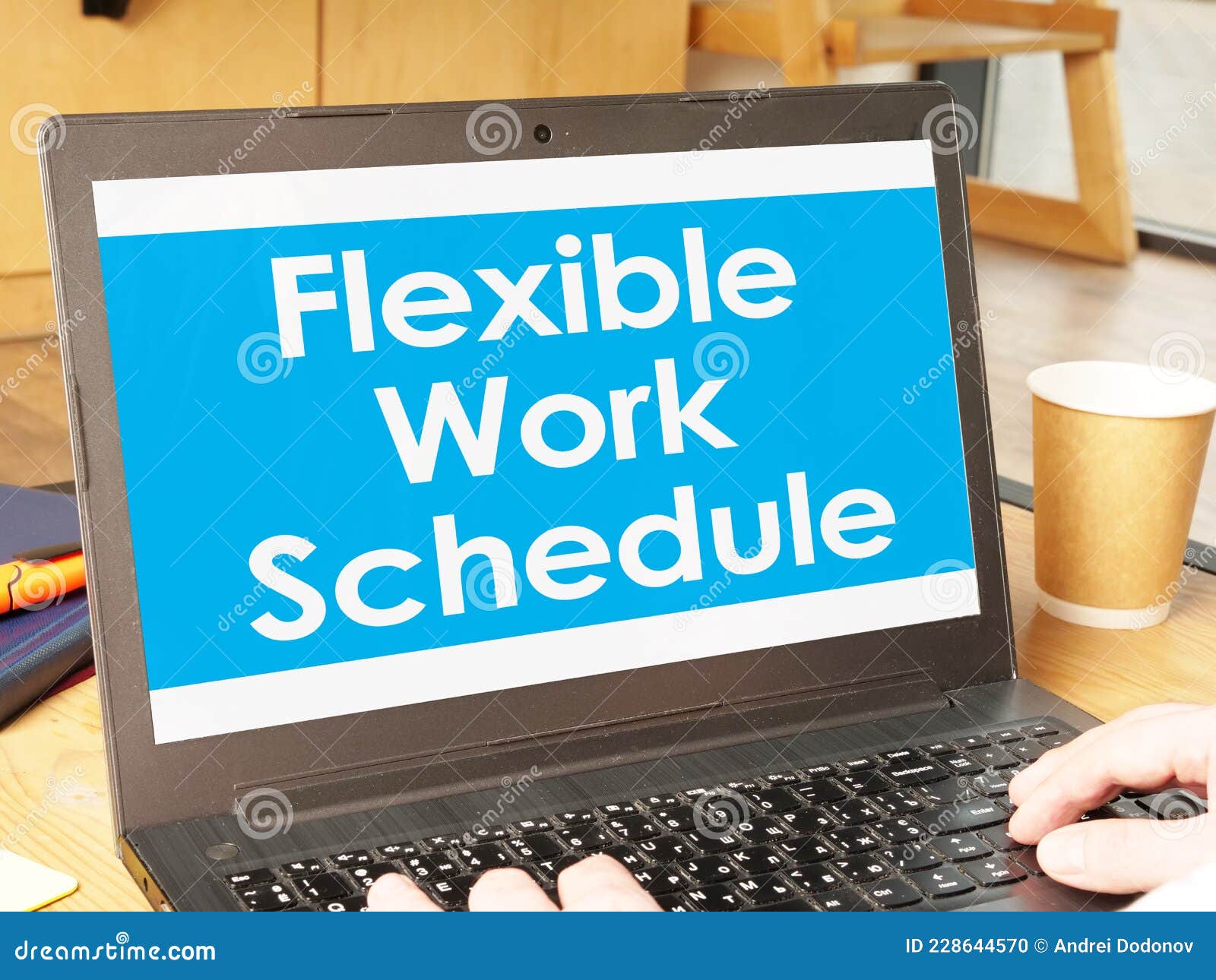 Flexible Work Schedule is Shown on the Business Photo Using the Text ...