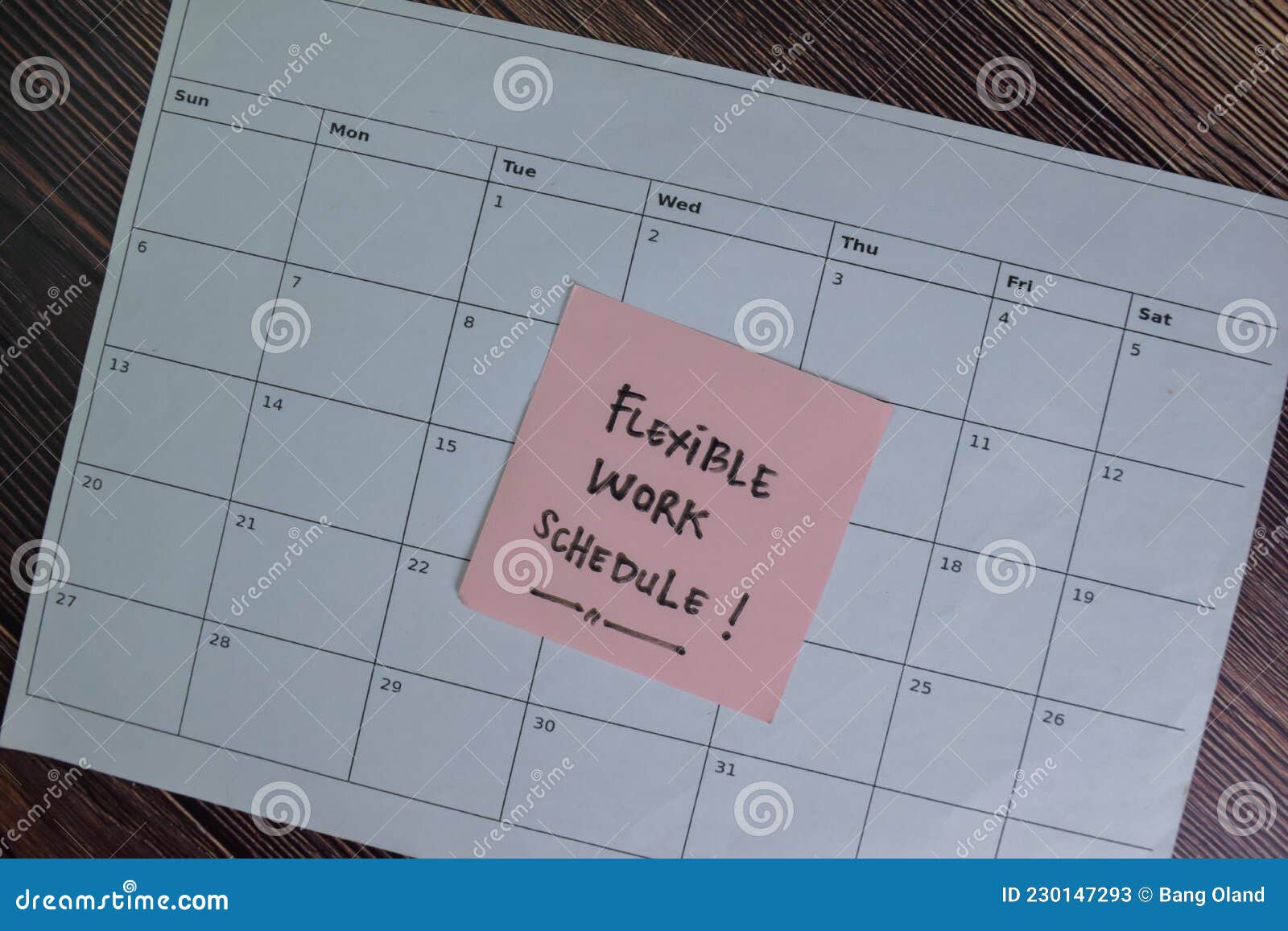 Flexible Work Schedule Write on Sticky Notes Isolated on Wooden Table ...