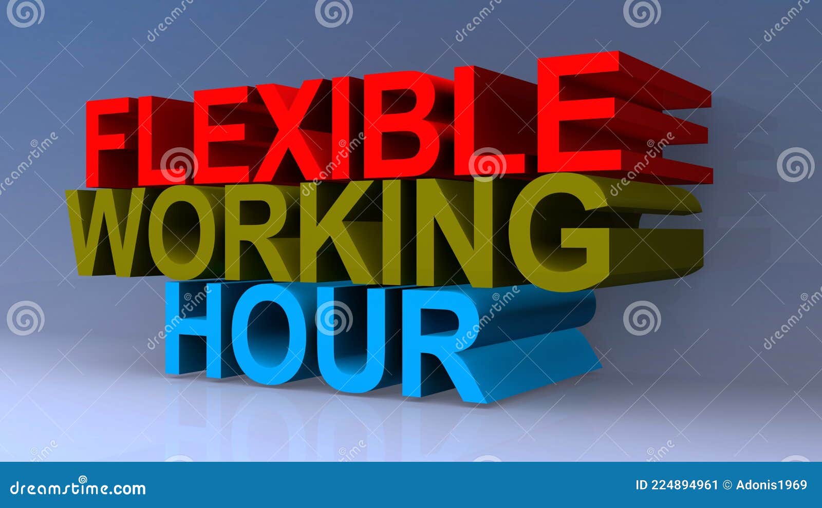 Flexible Working Hour on Blue Stock Illustration - Illustration of hour ...