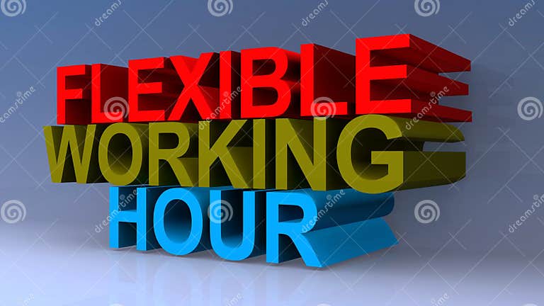 Flexible Working Hour on Blue Stock Illustration - Illustration of hour ...