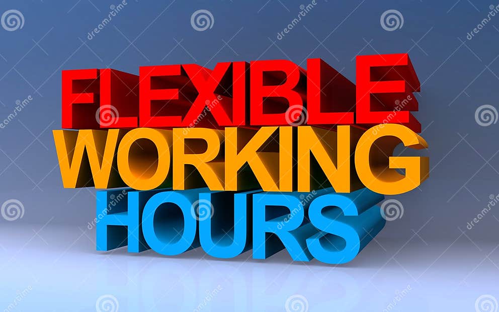 Flexible Working Hours on Blue Stock Illustration - Illustration of ...
