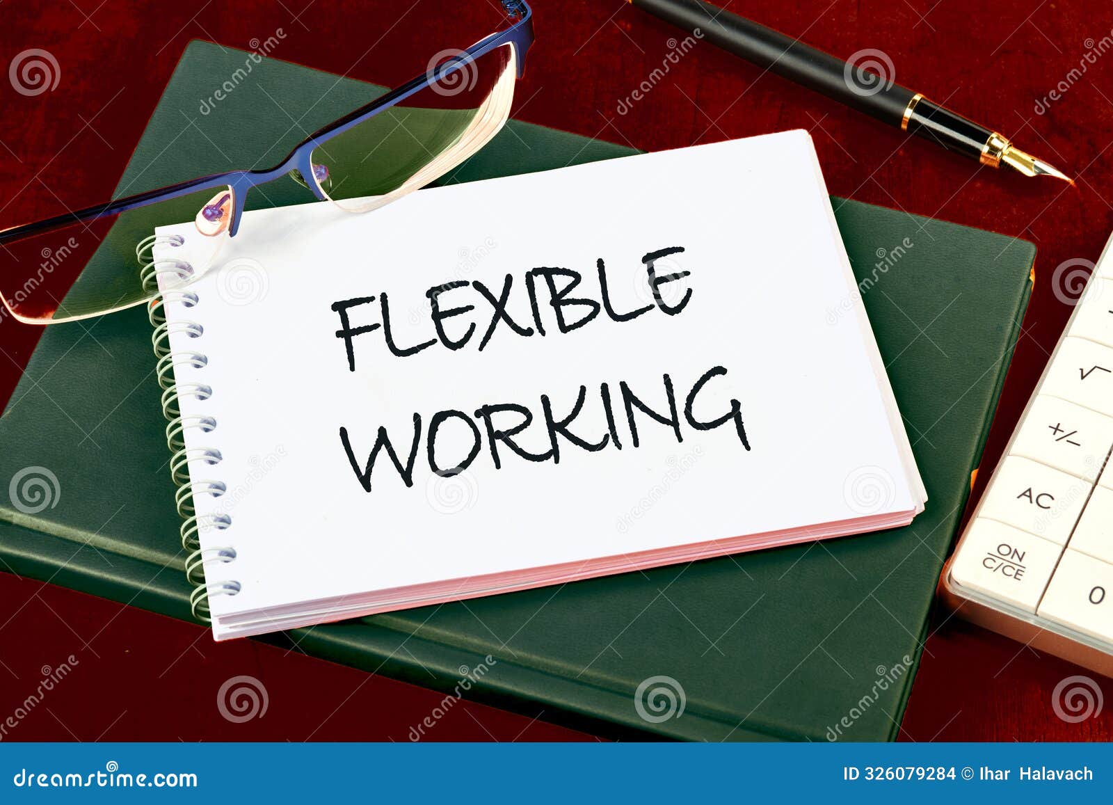 Flexible Working Symbol. Concept Words Flexible Working on a Blank Page of a Notebook Stock ...