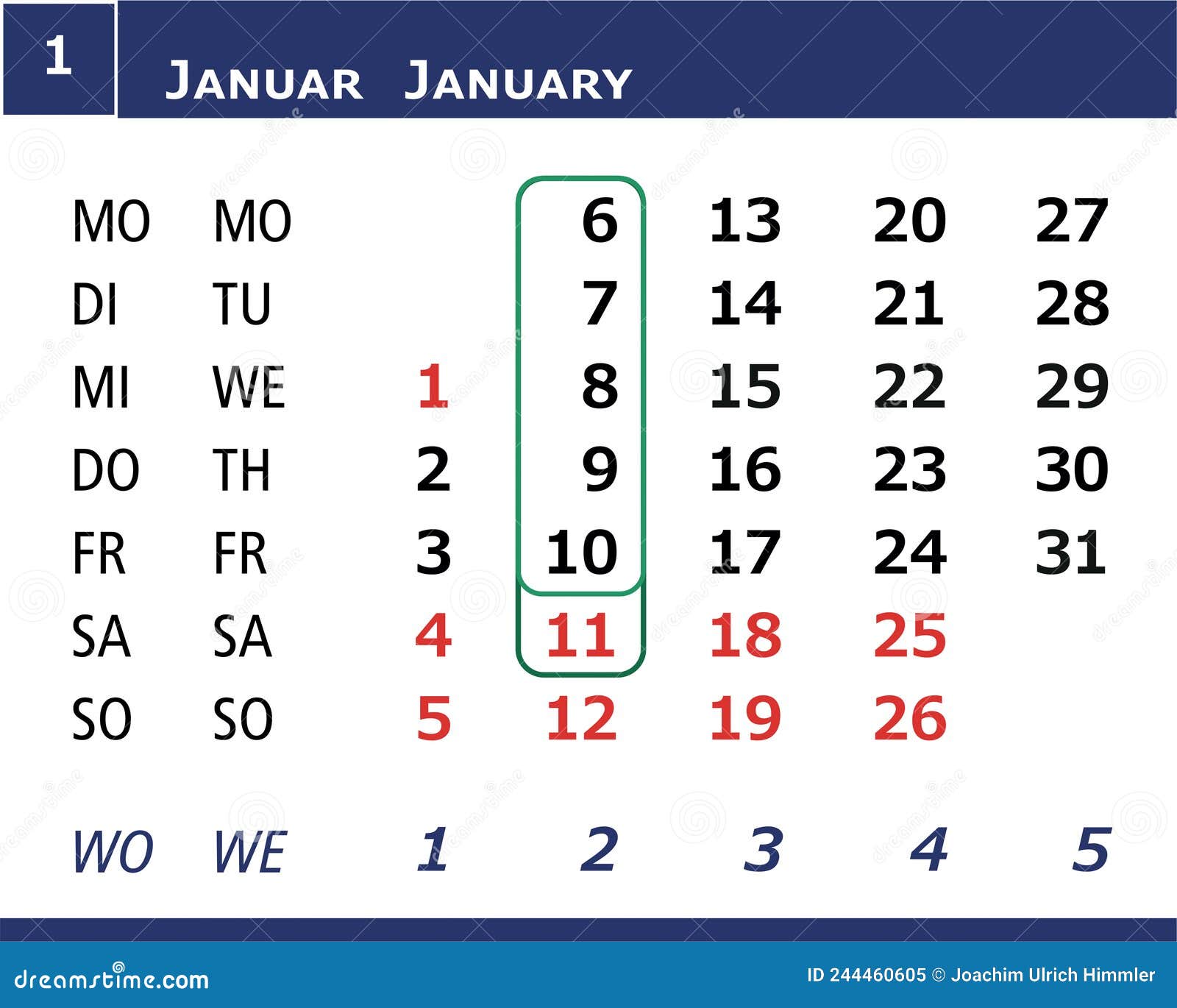 Week Calendar With Times