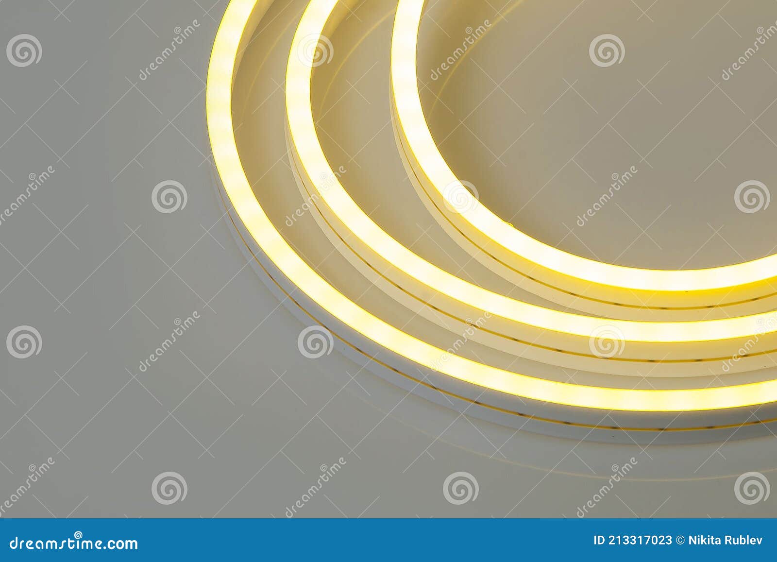 Flexible Yellow Led Neon Decor Light Glowing on Dark Background Stock ...