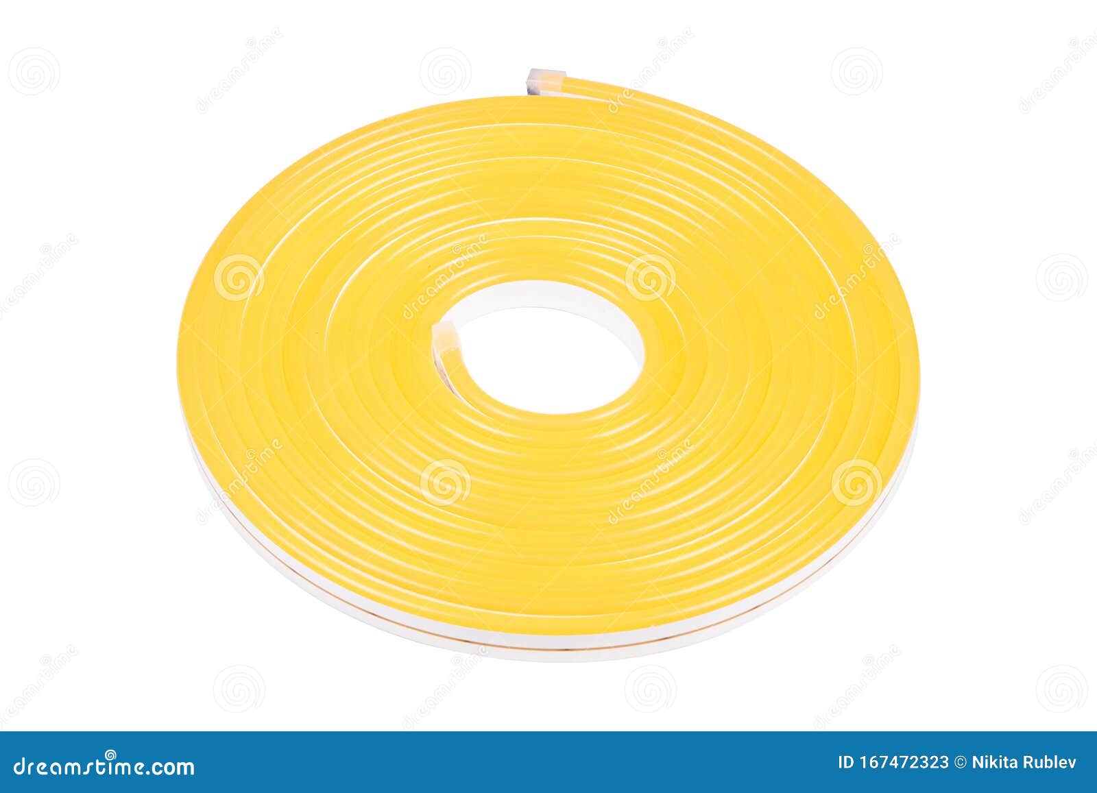 Flexible Yellow Led Tape Neon Flex in Roll Isolated on White Background ...