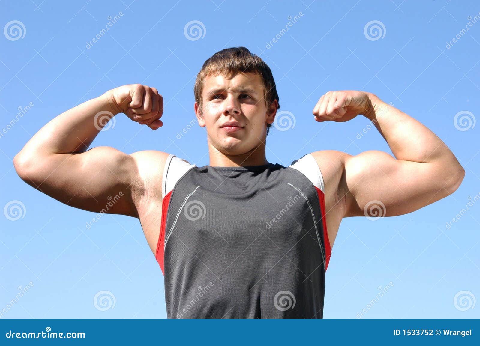 Flexing Biceps stock photo. Image of force, caucasian - 1533752
