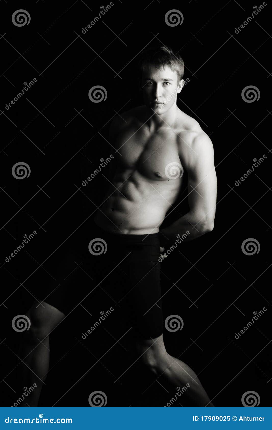 Flexing fitness man stock image. Image of gorgeous, pack - 17909025
