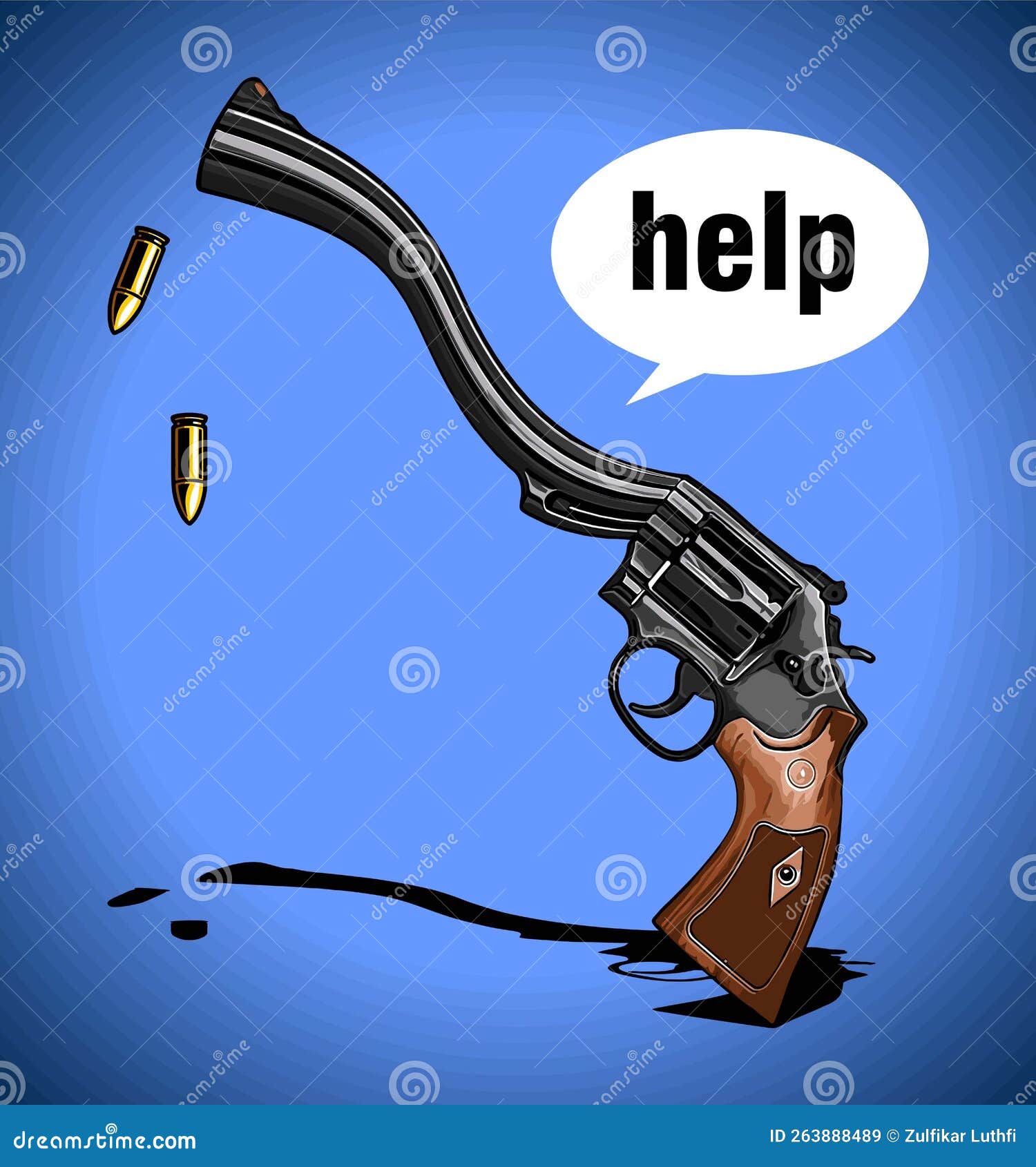 Flexing Gun and Two Bullets Stock Vector - Illustration of guitar ...