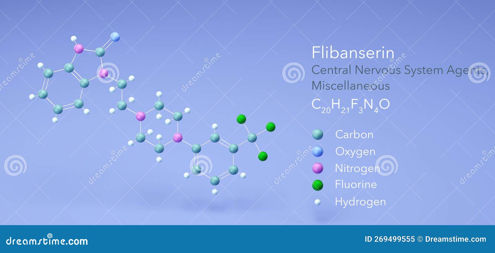 Flibanserin Molecule, Molecular Structures, Central Nervous System ...