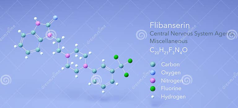 Flibanserin Molecule, Molecular Structures, Central Nervous System ...