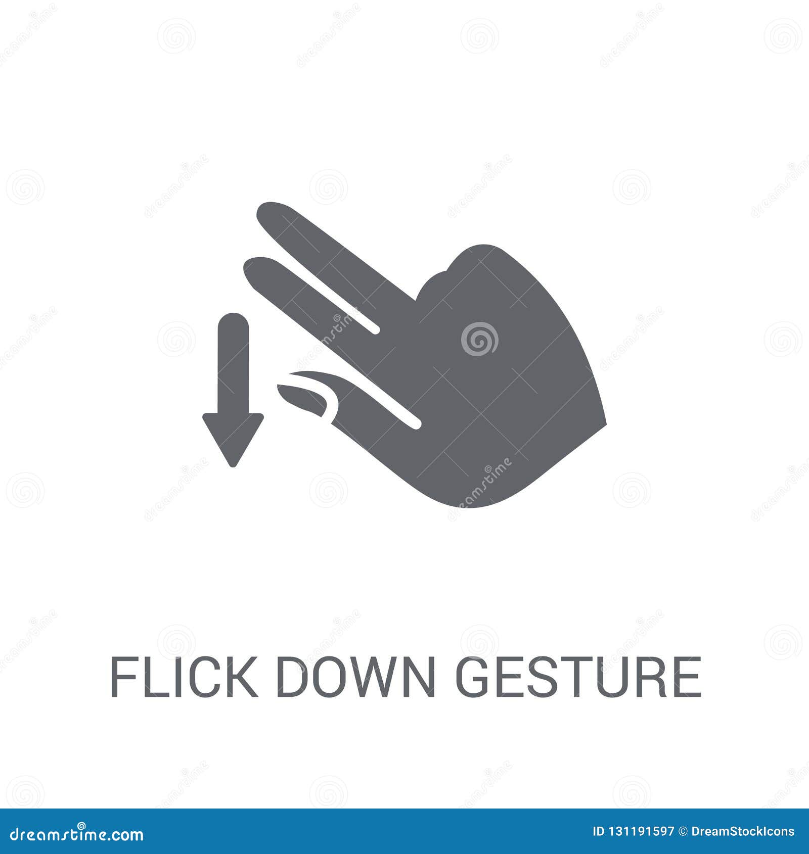 Flick Down Gesture Icon. Trendy Flick Down Gesture Logo Concept Stock ...