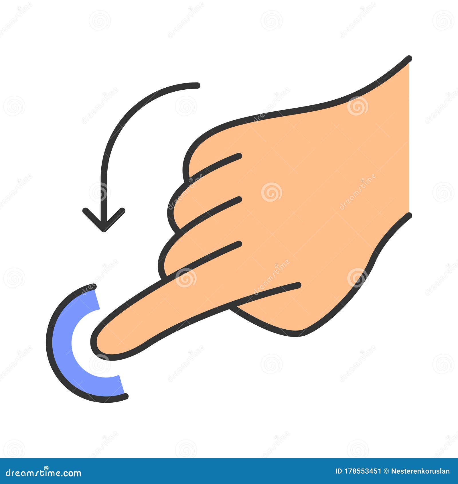 Flick Up Or Down Tutor For Touchscreen Devices. Person Using Switch ...