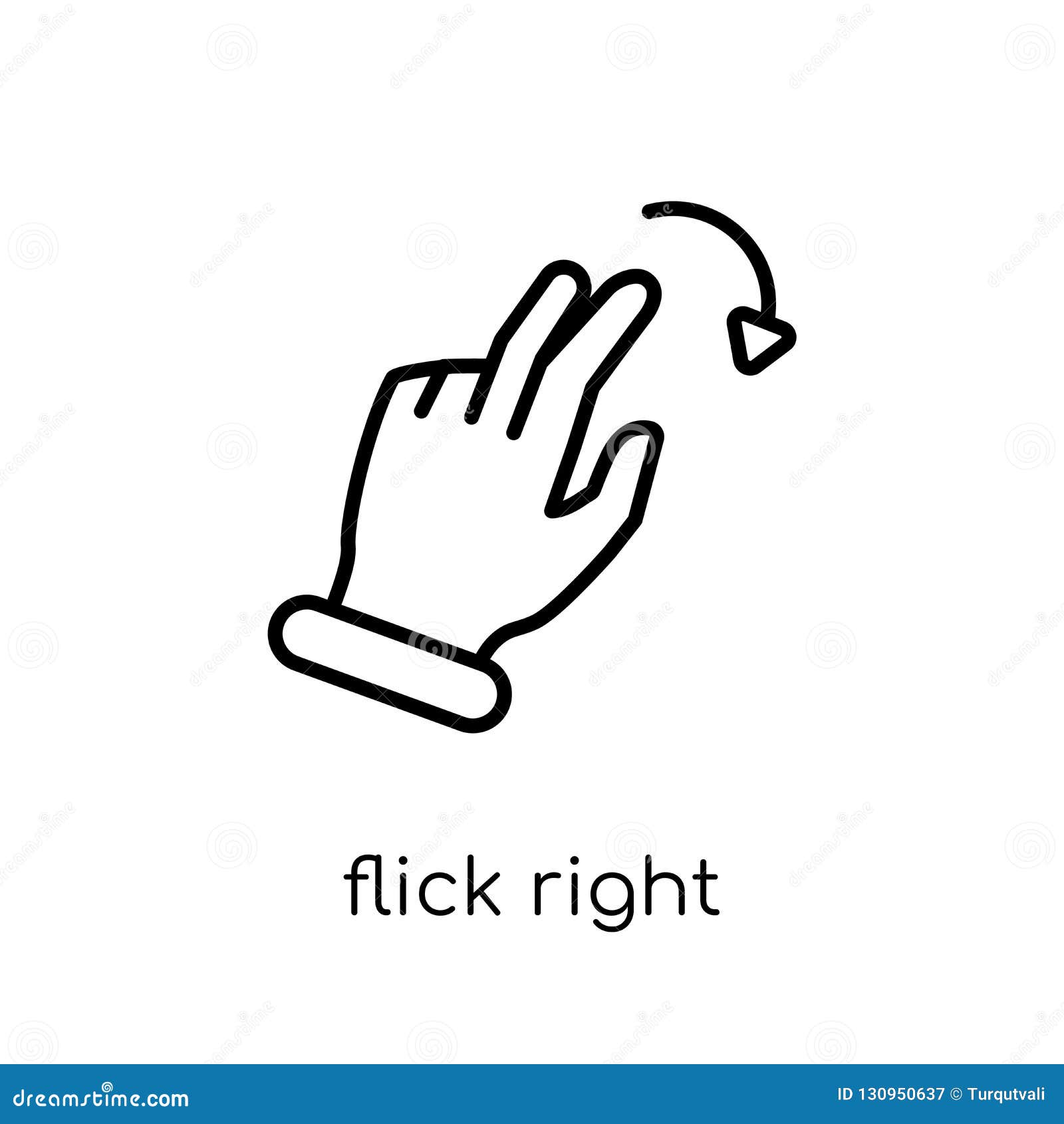 Flick Right Gesture Icon. Trendy Modern Flat Linear Vector Flick Stock ...