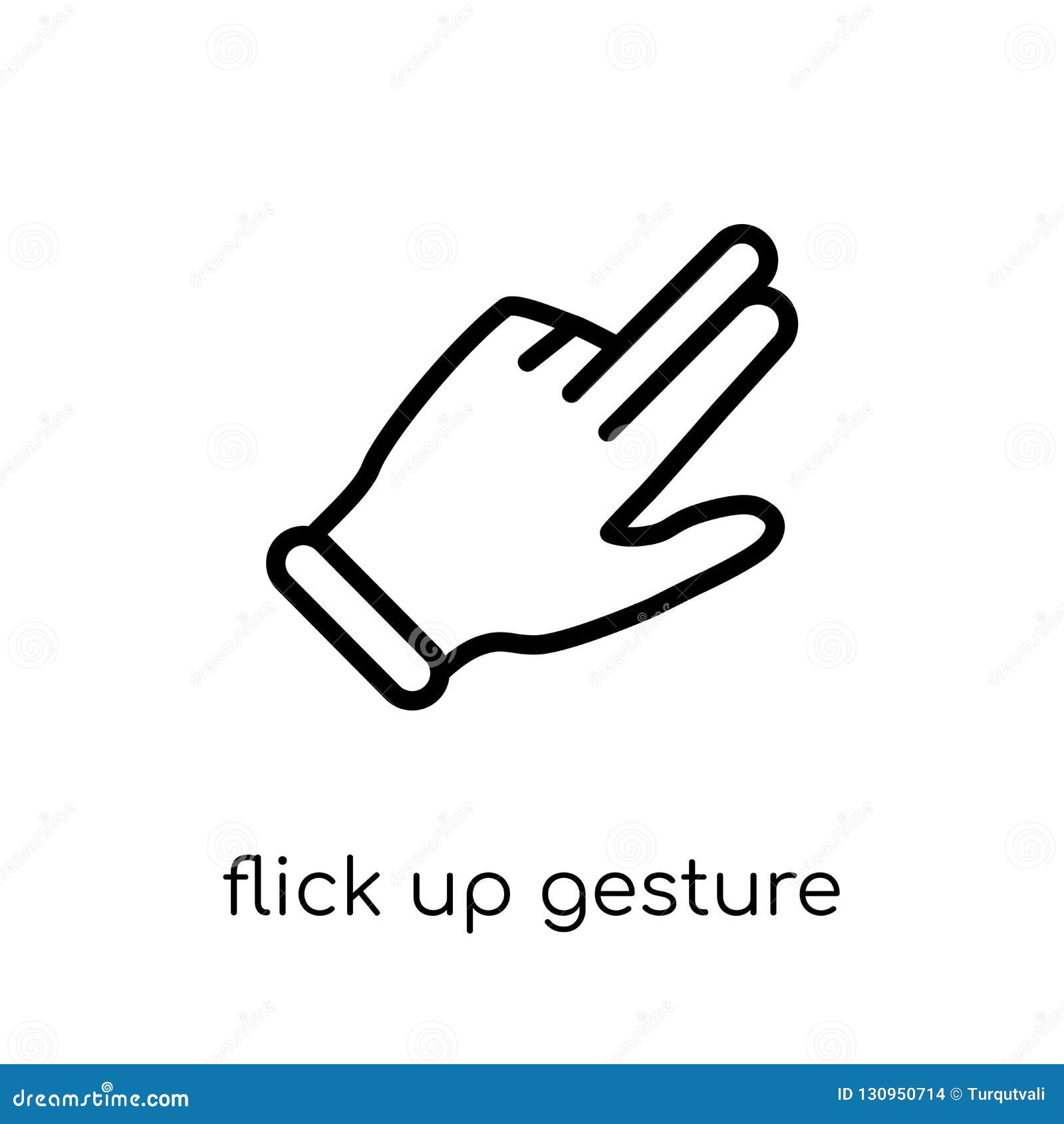 Flick Up Gesture Icon. Trendy Modern Flat Linear Vector Flick Up Stock ...