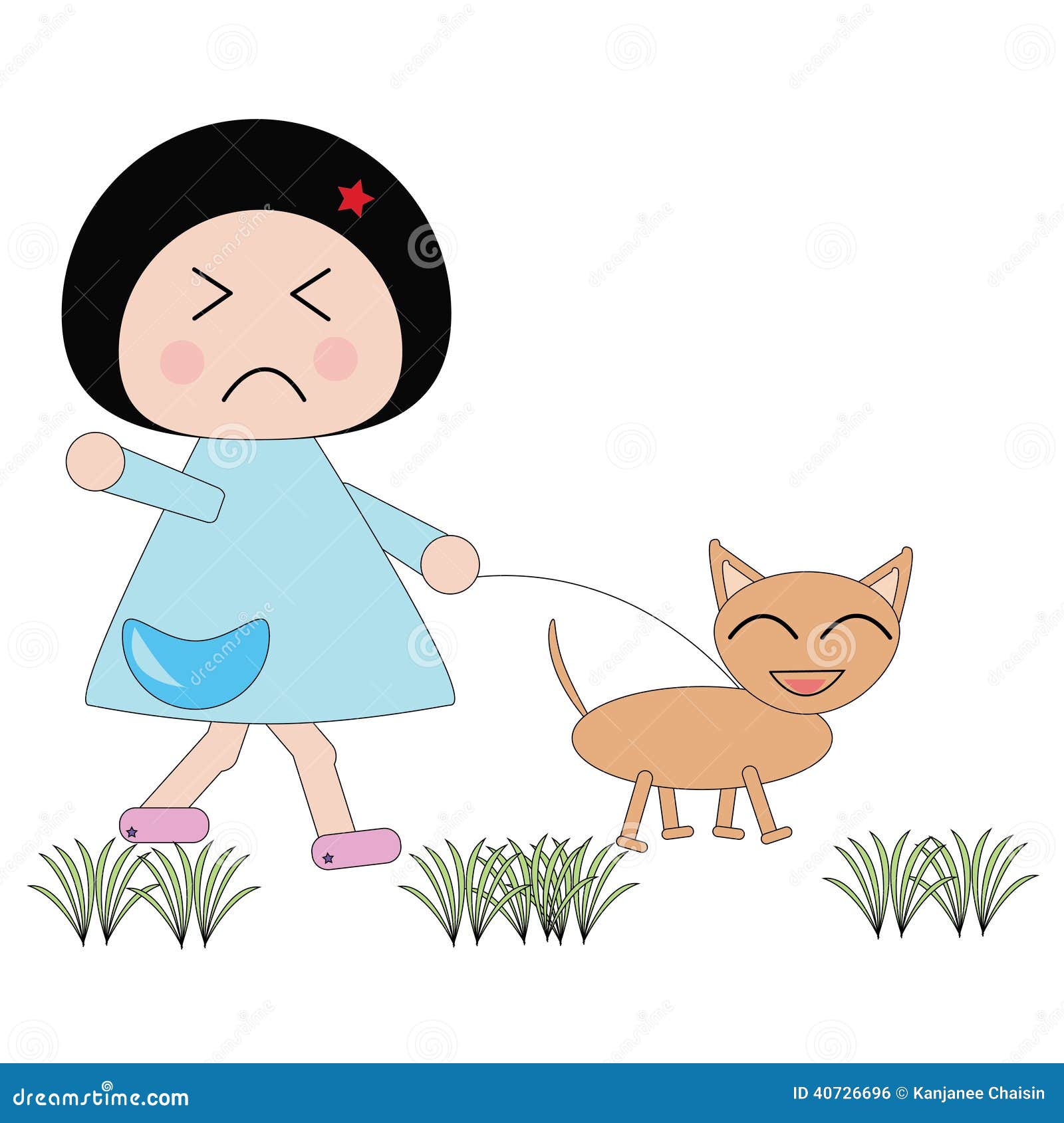 Flicka vektor illustrationer. Illustration av brunett - 40726696