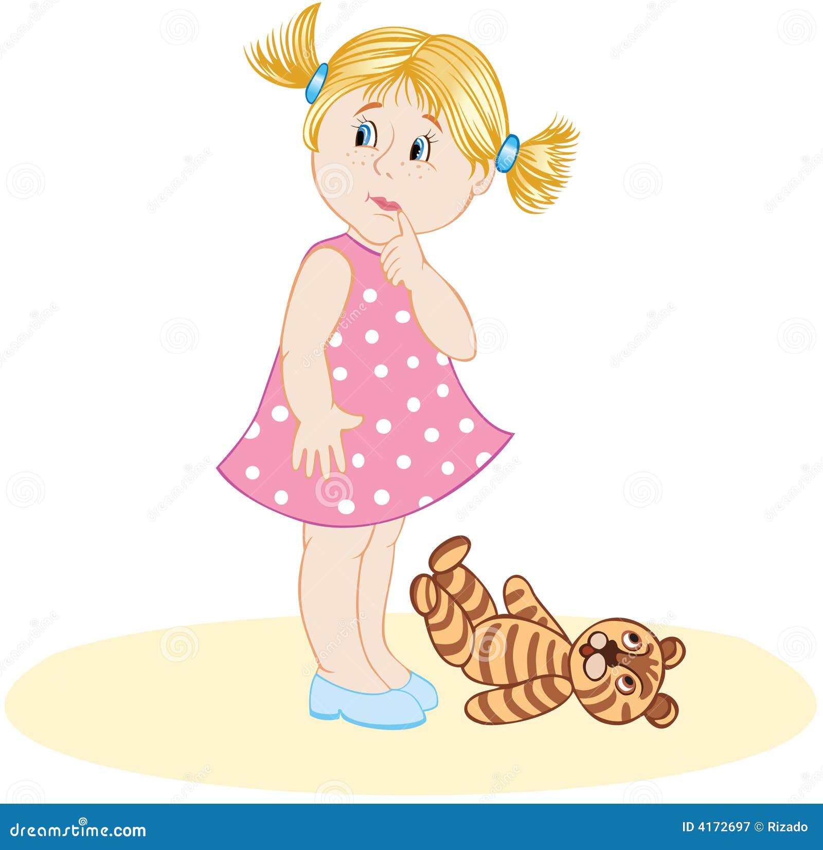 Flicka little vektor illustrationer. Illustration av bebis - 4172697