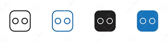 Flicker Icon Linear Graphics Set Vector in Black Stock Illustration ...