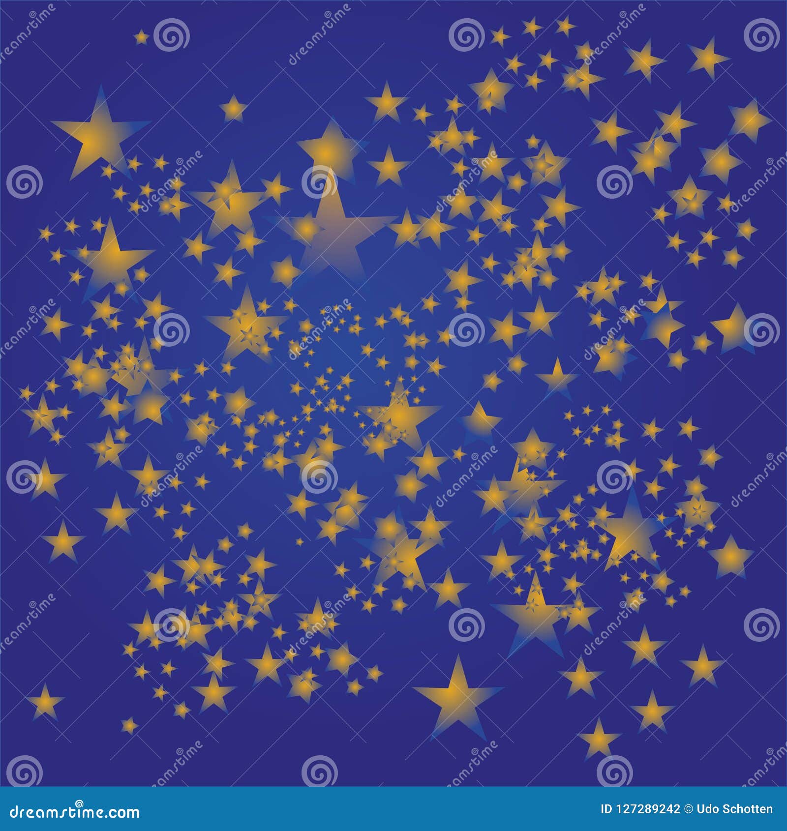 Small Golden Stars in the Night Sky Stock Vector - Illustration of mess ...