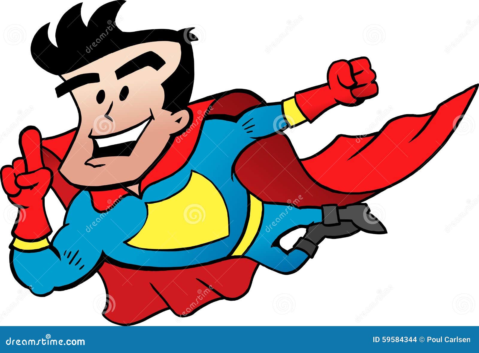Fliegender Superheld vektor abbildung. Illustration von schützen - 59584344