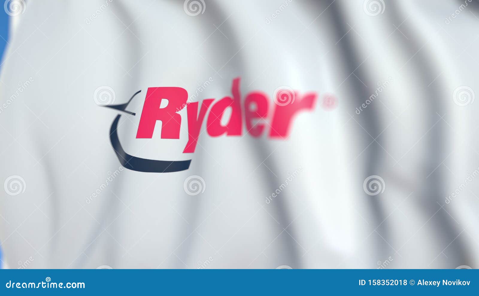 Fliegerflagge Mit Ryder-Logo, Nahaufnahme Editorisches 3D-Rendering ...