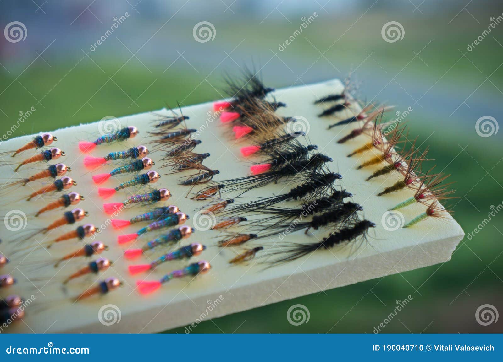 Flies for fly fishing stock photo. Image of hobby, outdoor - 190040710