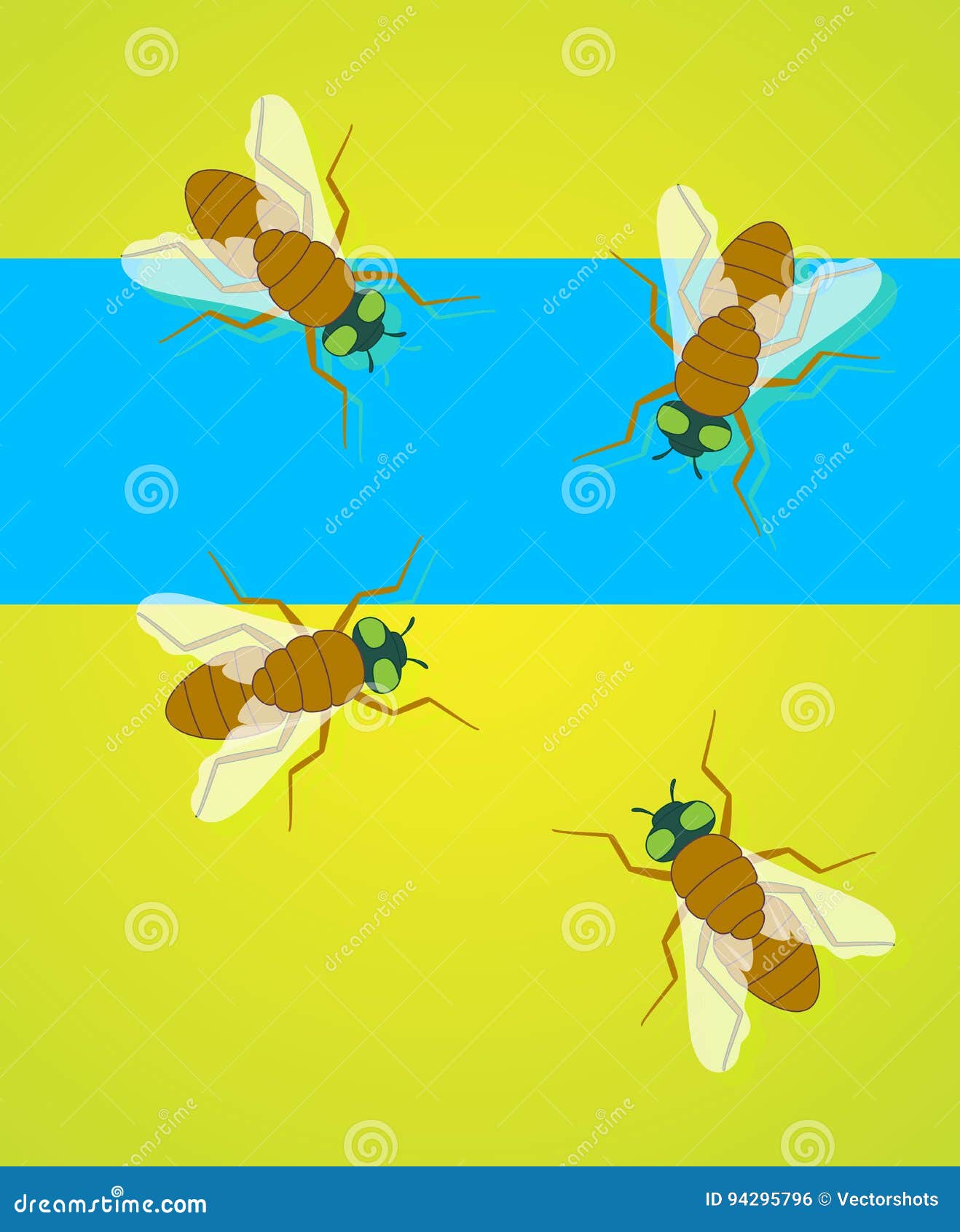 Flies Vector stock vector. Illustration of insect, housefly - 94295796