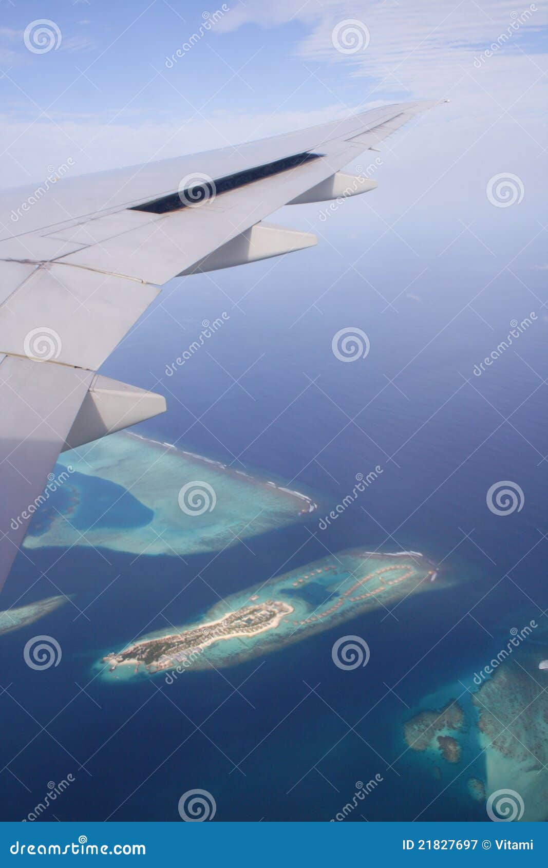 Flight above Maldives stock image. Image of islands, plane - 21827697