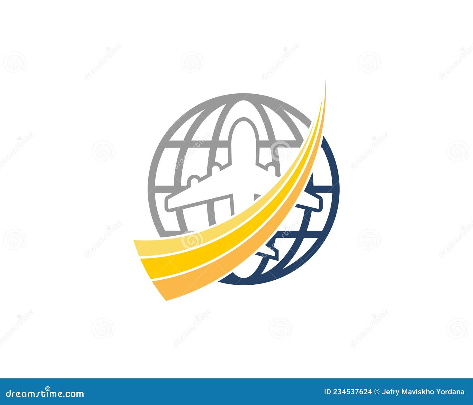 Flight Airplane in the Globe Logo Stock Illustration - Illustration of ...