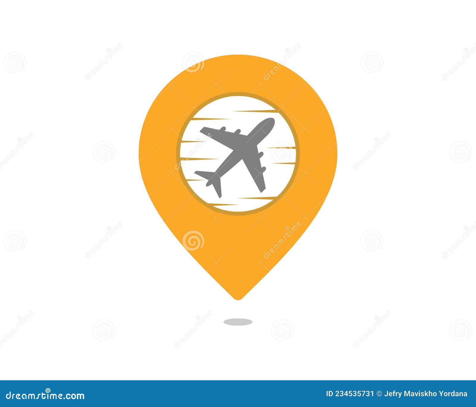 Flight Airplane Inside the Pin Location Logo Stock Illustration ...