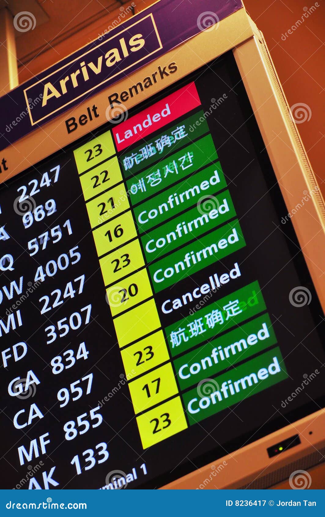 Flight arrival information stock image. Image of flight - 8236417