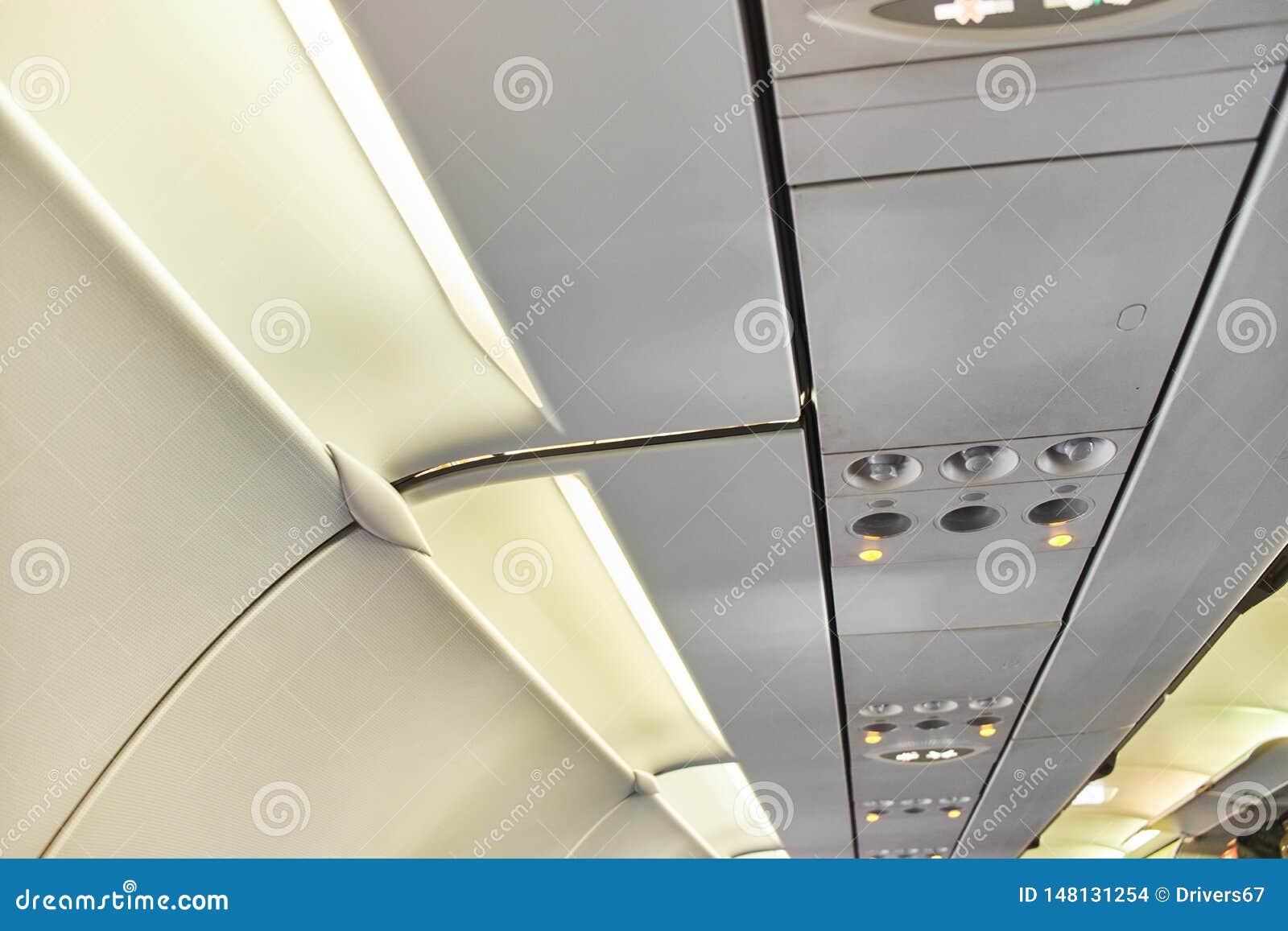 Flight Attendant Call Button. Air Conditioning in the Plane Stock Photo ...