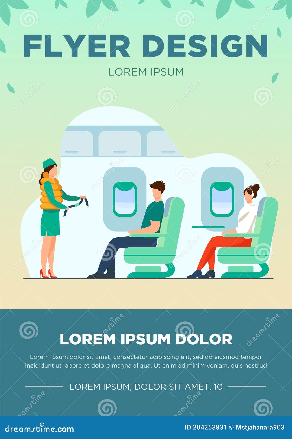 Flight Attendant Explaining Safety Instructions Stock Vector ...