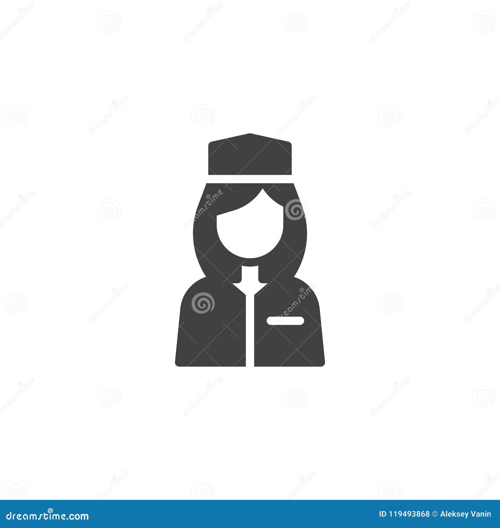 Flight Attendant Vector Icon Stock Vector - Illustration of solid ...