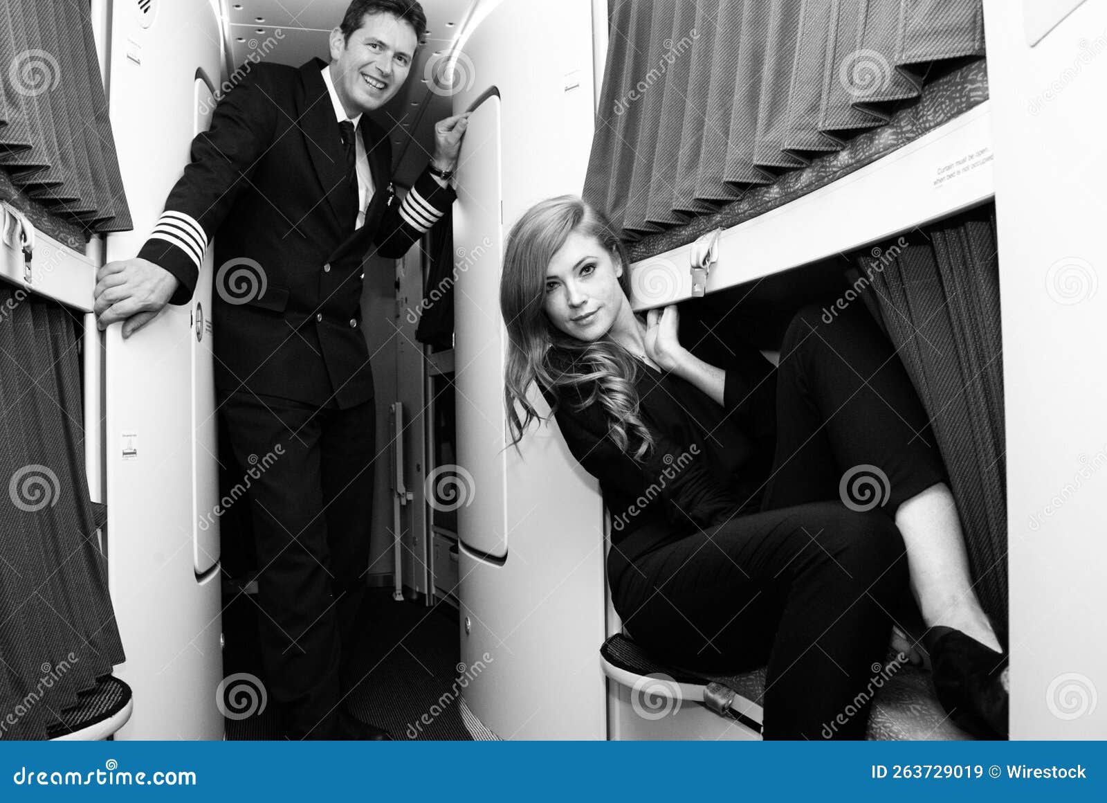 Flight Attendants in the Crew Sleeping Quarters on Board an Airbus A380 ...