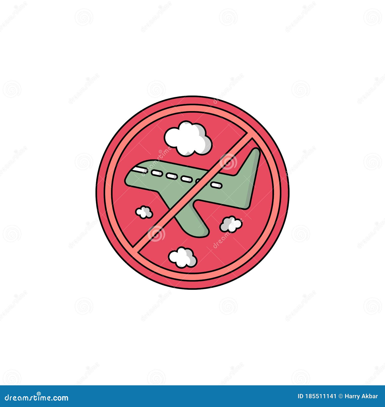 Flight Ban Icon. Vector Illustration Stock Vector - Illustration of ...