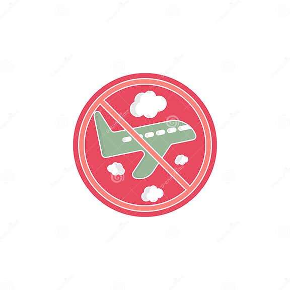 Flight Ban Icon. Vector Illustration Stock Vector - Illustration of ...