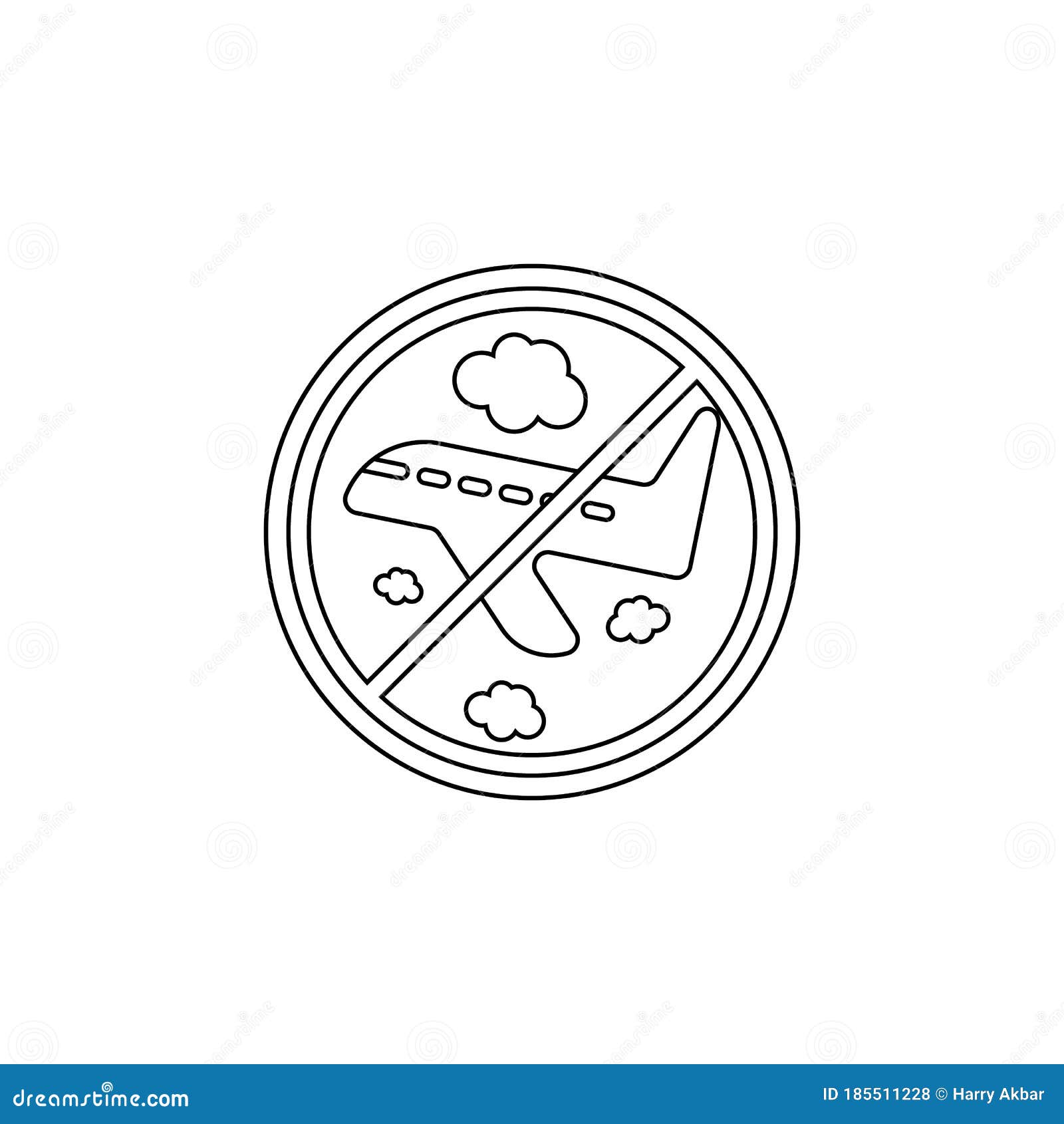Flight Ban Icon. Vector Illustration Stock Vector - Illustration of ...